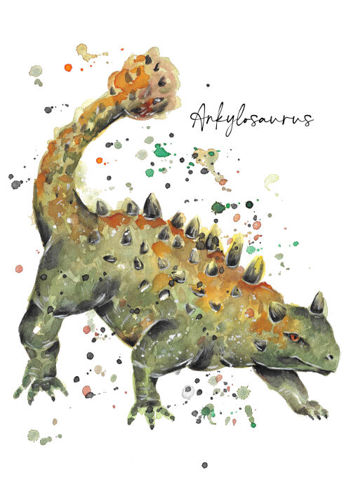 Ankylosaurus - cute and quirky - FionaClarkeART.co.nz