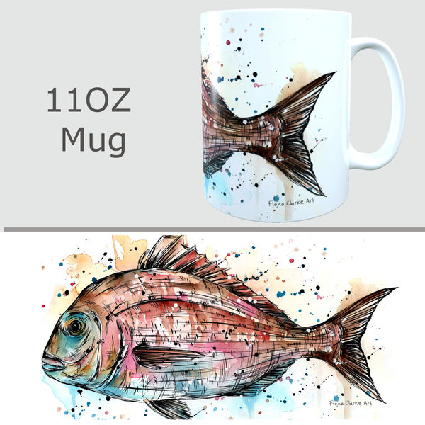 Bold Snapper Mug - 11oz Mugs - FionaClarkeART.co.nz