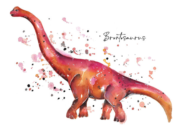 Brontosaurus - cute and quirky - FionaClarkeART.co.nz