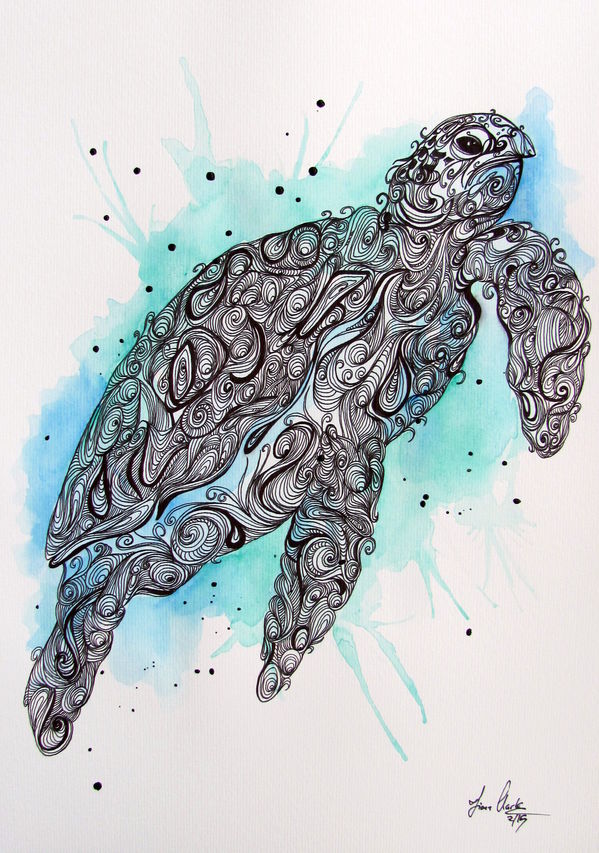 Turtle Splash - archived - FionaClarkeART.co.nz