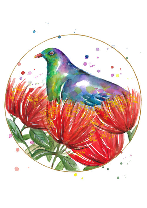 Kereru Loop - birds - FionaClarkeART.co.nz