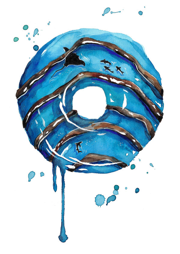 Ocean Donut - food & other - FionaClarkeART.co.nz