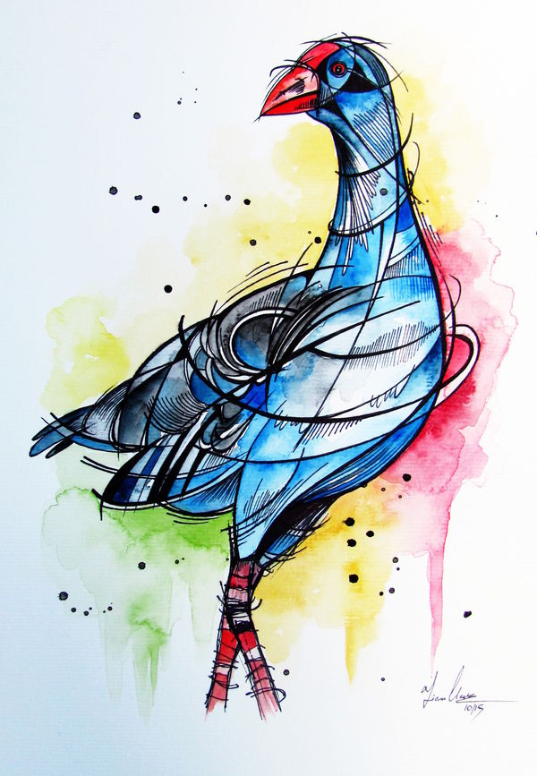 Proud Pukeko - archived - FionaClarkeART.co.nz
