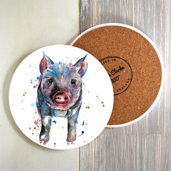 Piglet Coaster - Coasters - FionaClarkeART.co.nz