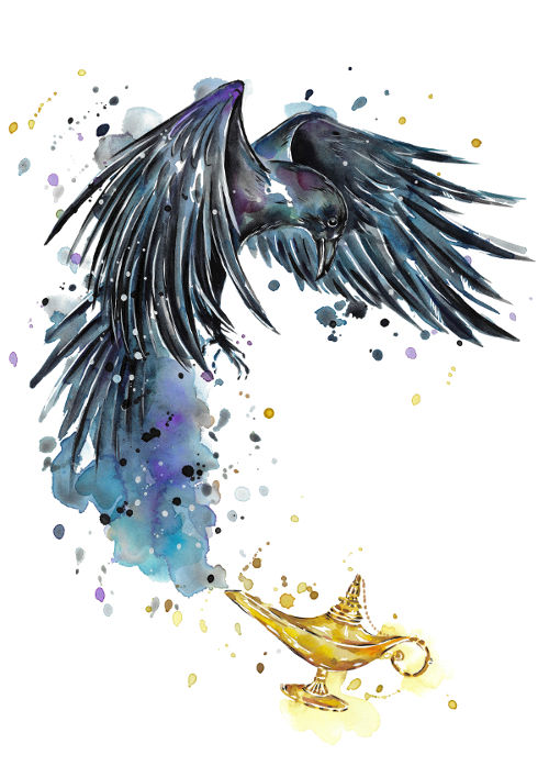 Raven Genie - fantasy - FionaClarkeART.co.nz