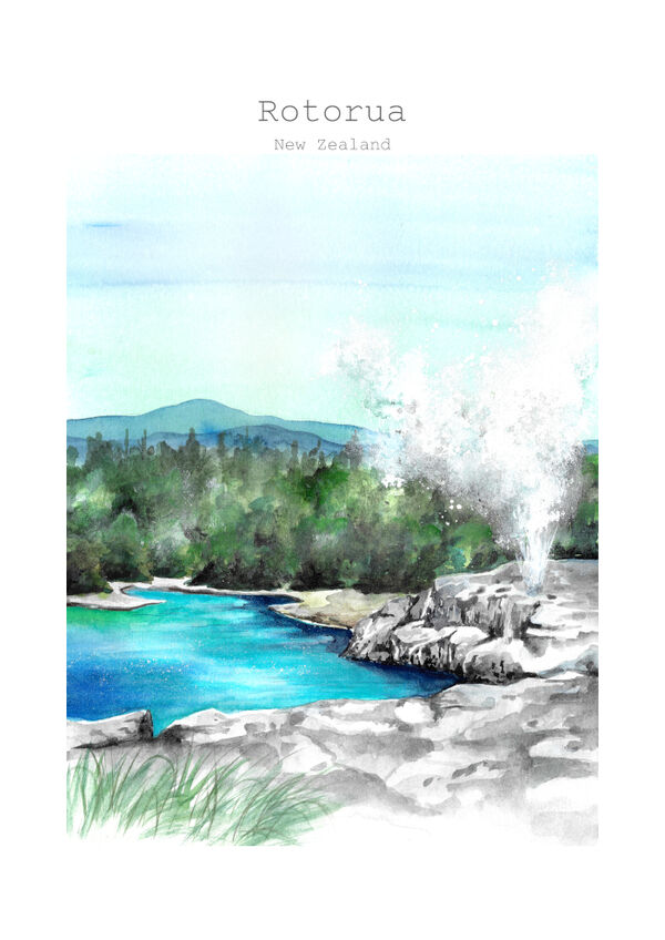 Rotorua - NZ Places - FionaClarkeART.co.nz