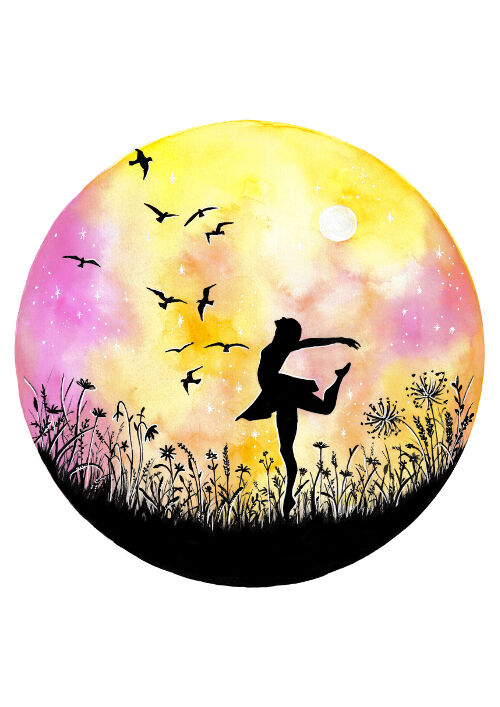 Moonlight Dancer - cute and quirky - FionaClarkeART.co.nz