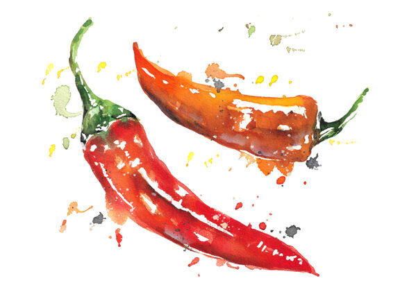 Chilli Splash - food & other - FionaClarkeART.co.nz